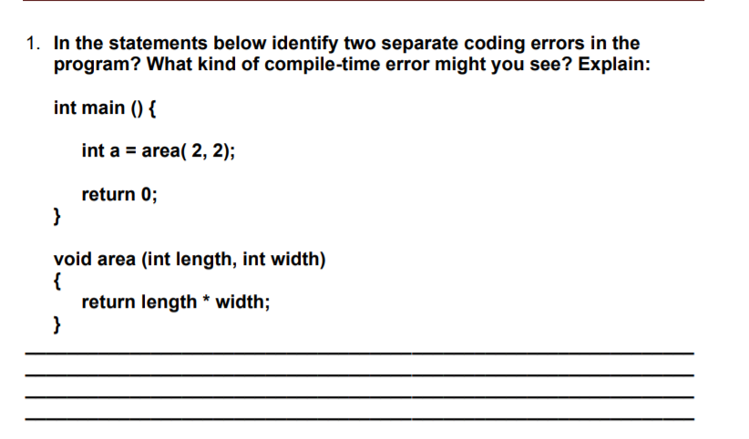 Solved 1. In the statements below identify two separate | Chegg.com