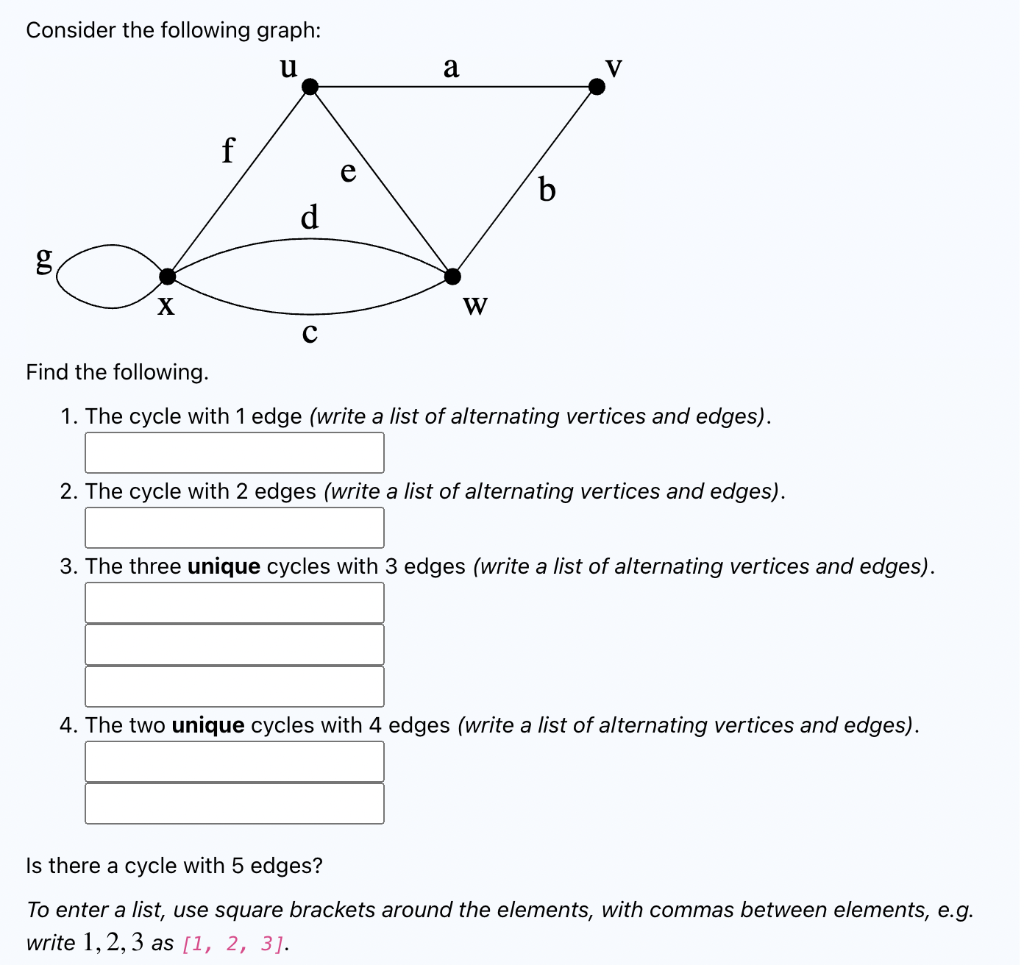 Solved Consider the following graph: Find the following. 1. | Chegg.com