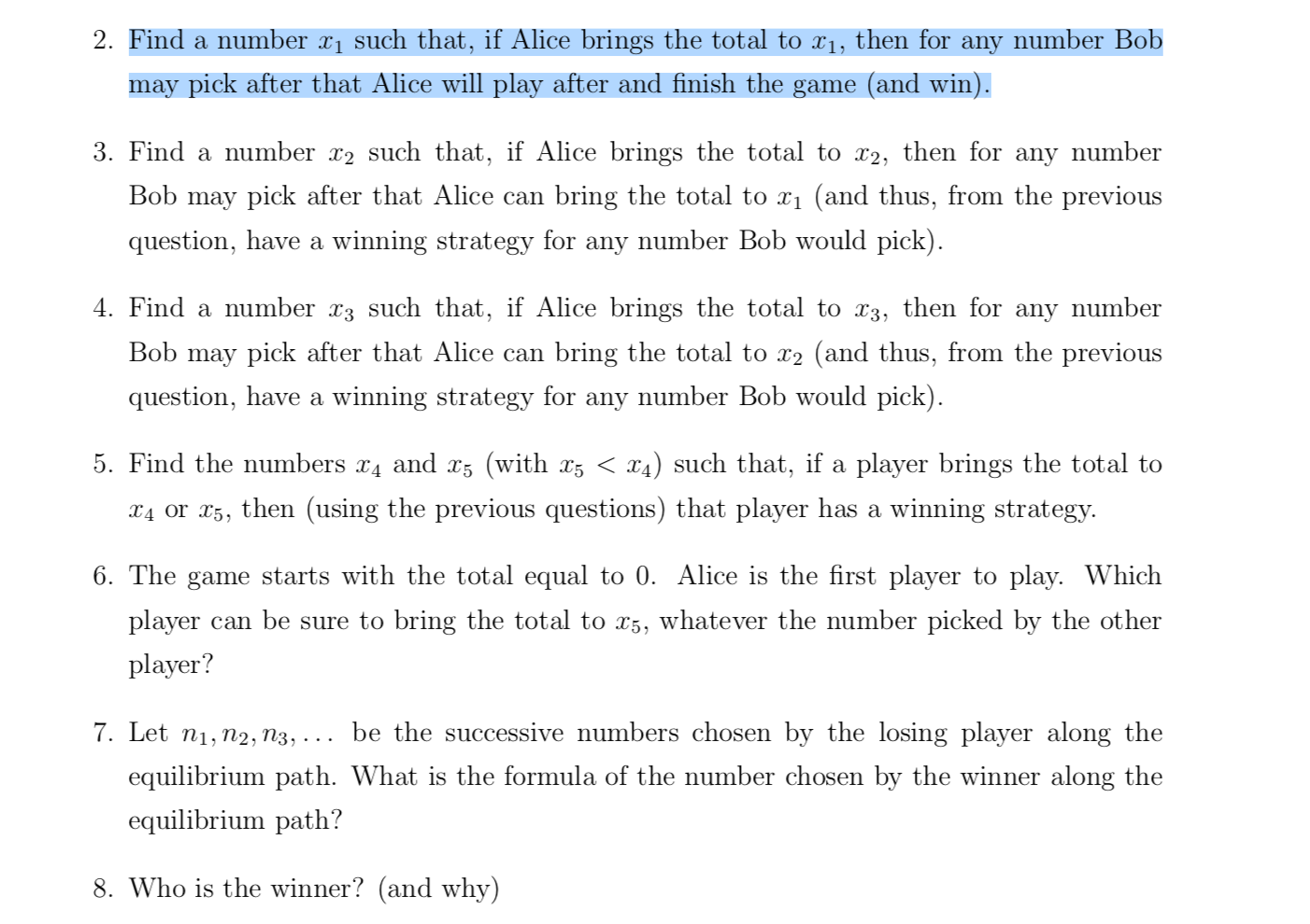 Problem 2 Alice and Bob play the following game. The | Chegg.com