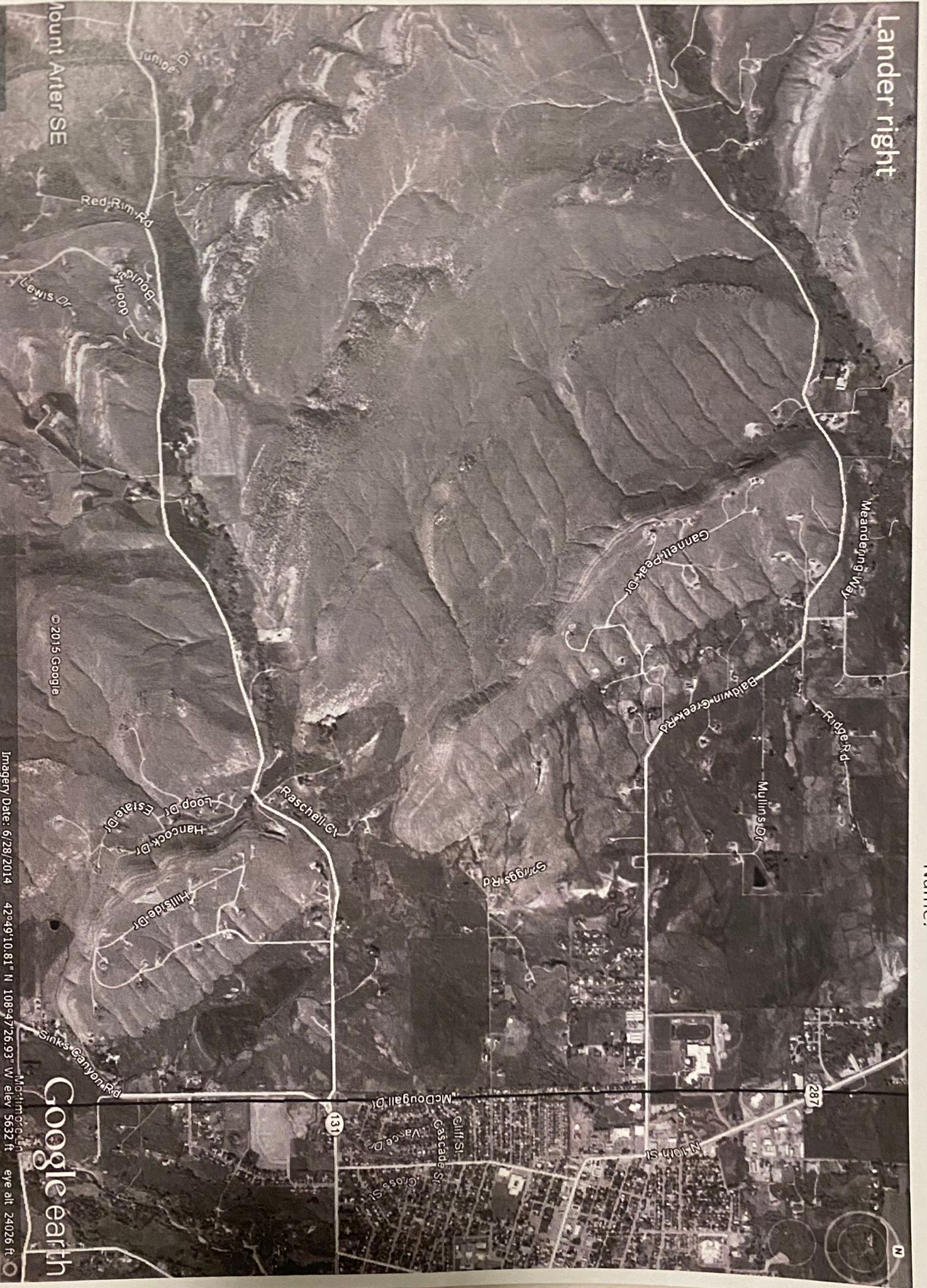 Solved 5) Lander, Wyoming. In Google Earth, go to Lander, | Chegg.com