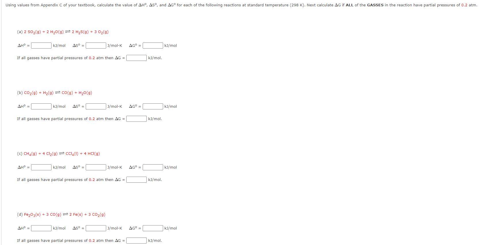 Solved APPENDIX C. Thermodynamic Quantities for Selected | Chegg.com