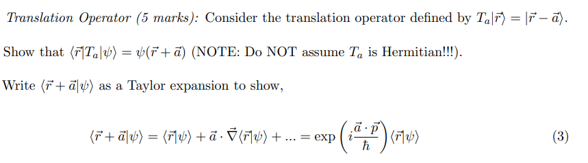 Solved Translation Operator (5 marks): Consider the | Chegg.com