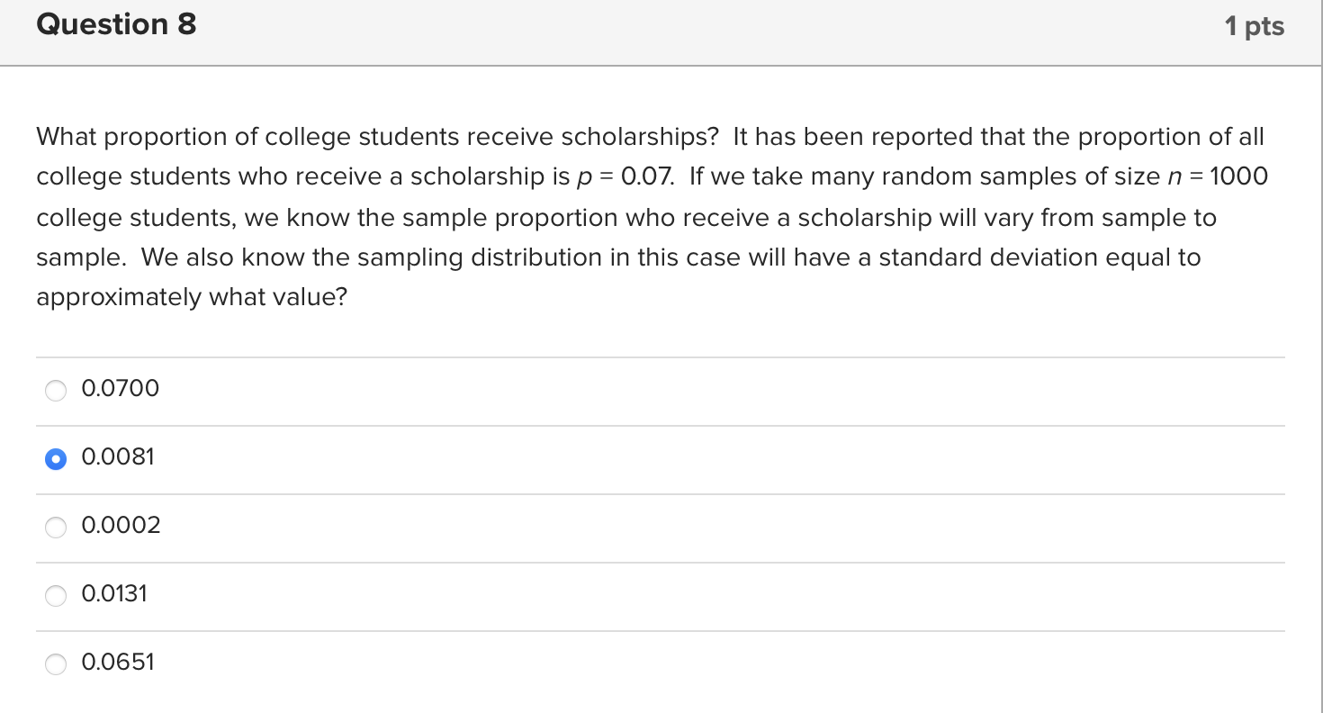 Solved What proportion of college students receive | Chegg.com