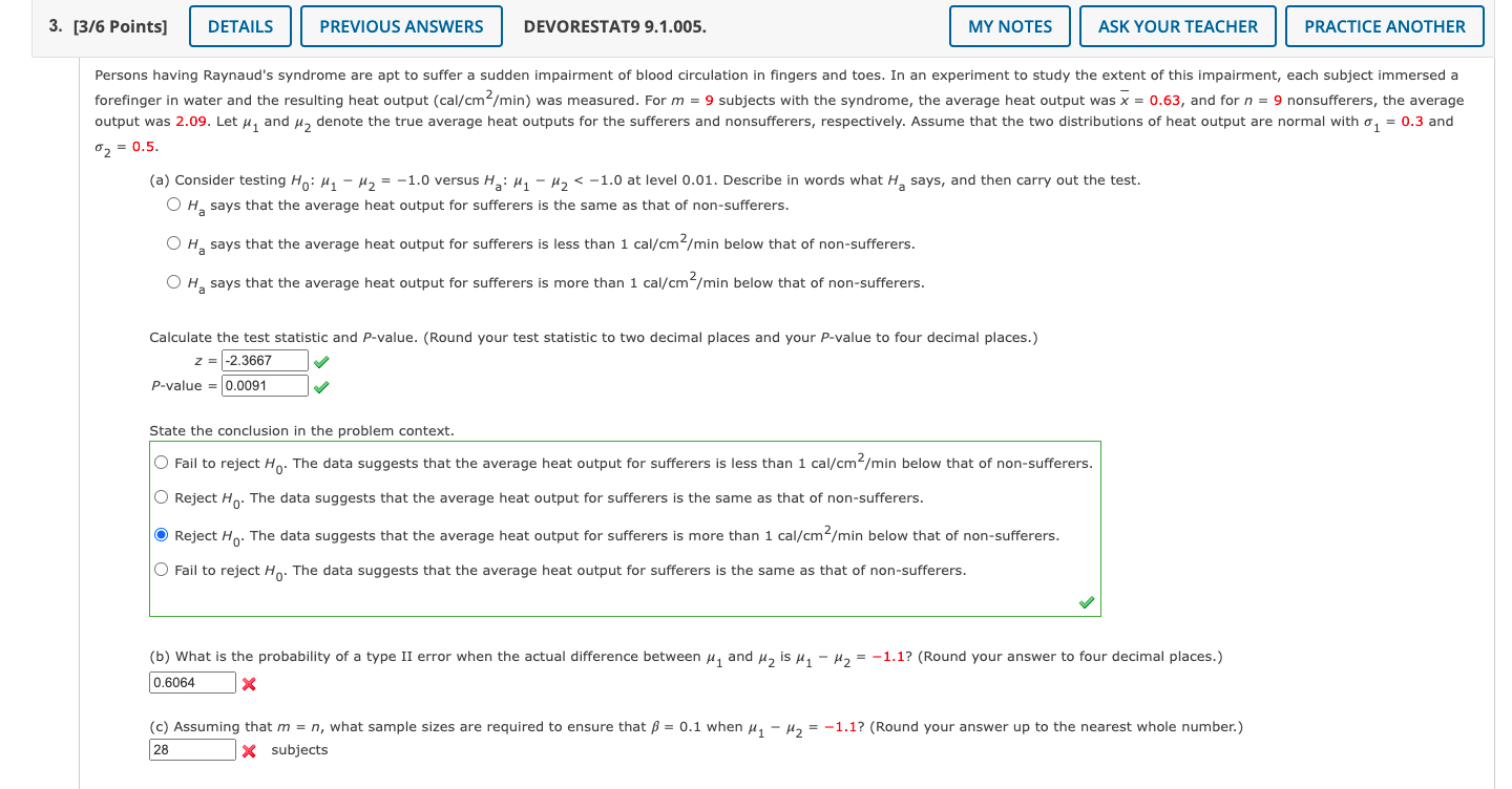 Solved 3. [3/6 Points] DETAILS PREVIOUS ANSWERS DEVORESTAT9 | Chegg.com