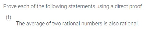 Solved Prove each of the following statements using a direct | Chegg.com