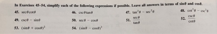 Solved In Exercises 45-54, simplify each of the following | Chegg.com