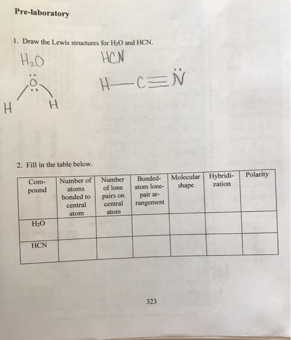 Solved H2O & HCN Number of atoms bonded to central | Chegg.com