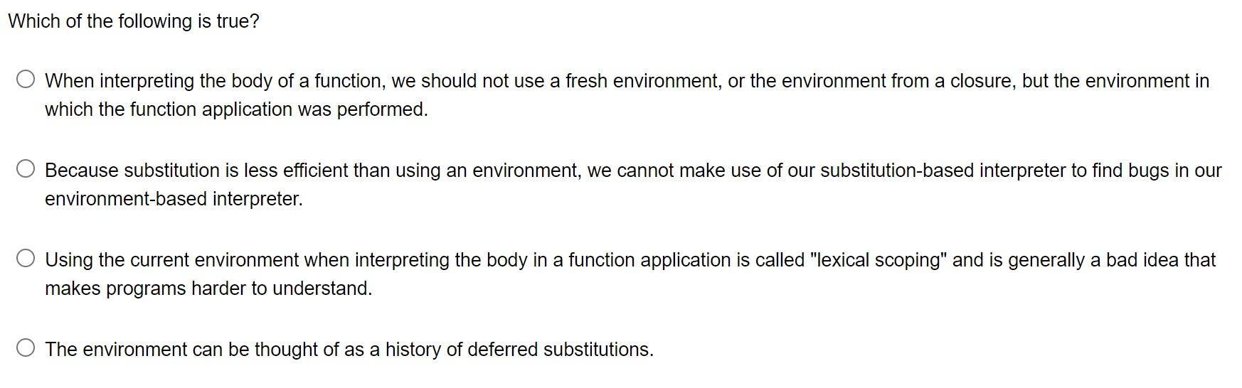 Solved Which of the following is true? O When interpreting | Chegg.com