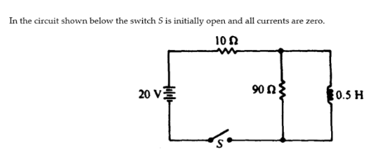 Solved In the circuit shown below the switch S is initially | Chegg.com