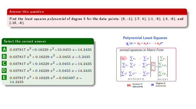 Solved Answer this question Find the least squares | Chegg.com