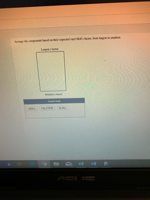Solved Arrange the compounds based on their expected van't | Chegg.com