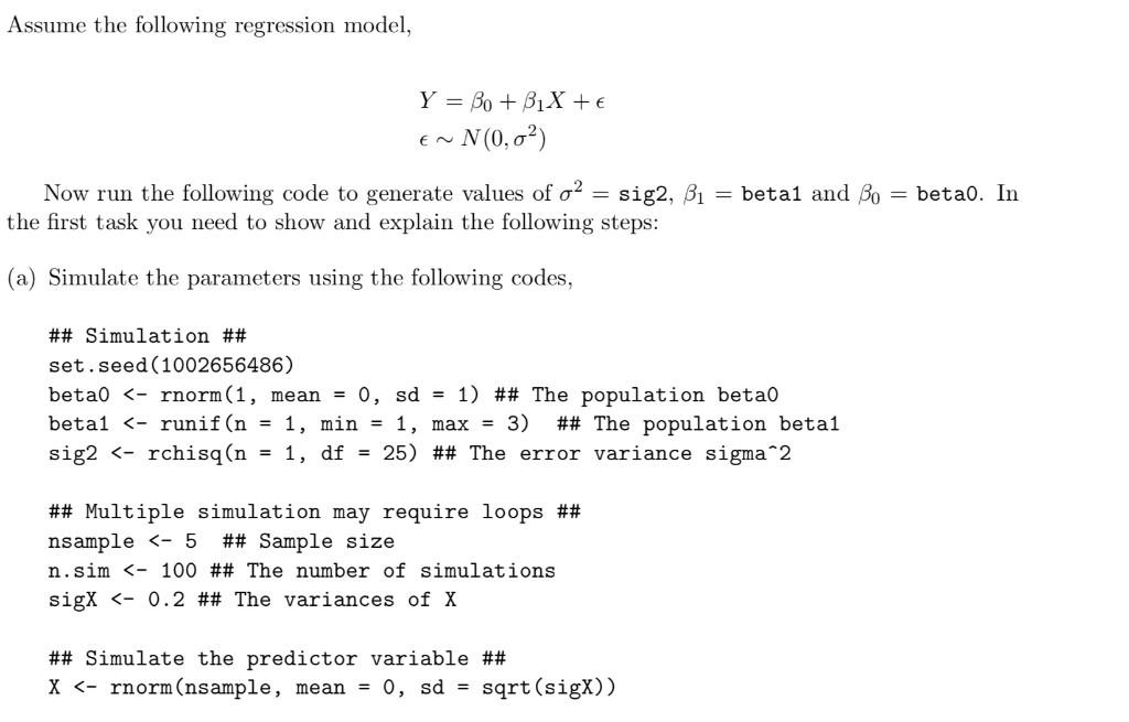 Solved Assume the following regression model, Y = Bo + BiX | Chegg.com