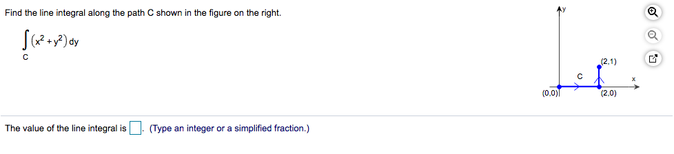 Solved Find the line integral along the path C shown in the | Chegg.com