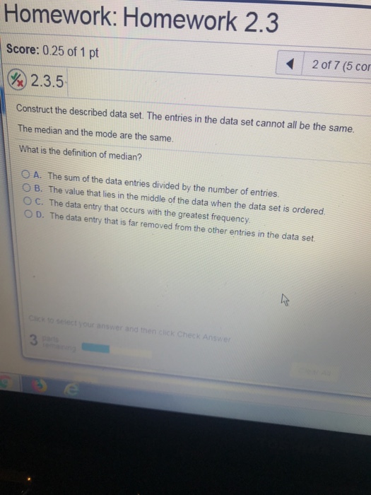 Solved Homework: Homework 2.3 Score: 025 of 1 pt 2 of 7 (5 | Chegg.com