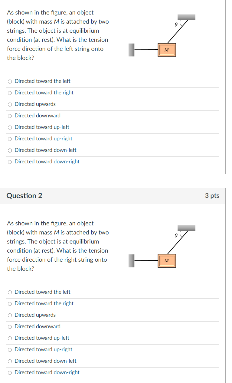 Solved As shown in the figure, an object (block) with mass M | Chegg.com