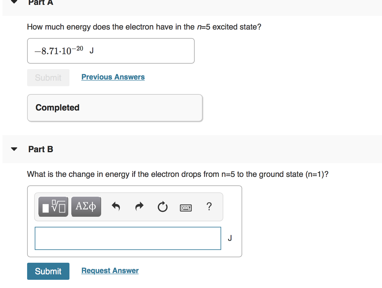 Solved The Electron From A Hydrogen Atom Drops From An