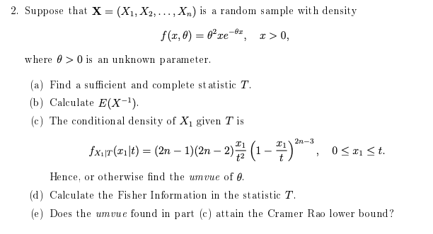 Solved Suppose that X=(X1,X2,…,Xn) is a random sample with | Chegg.com