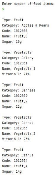 Solved The diet.py program (attached) creates a dictionary | Chegg.com