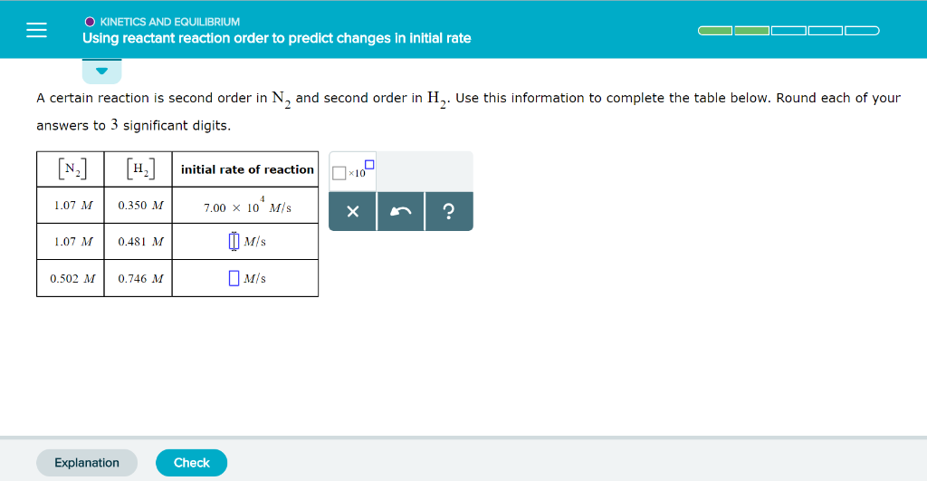 Solved O KINETICS AND EQUILIBRIUM Using reactant reaction | Chegg.com
