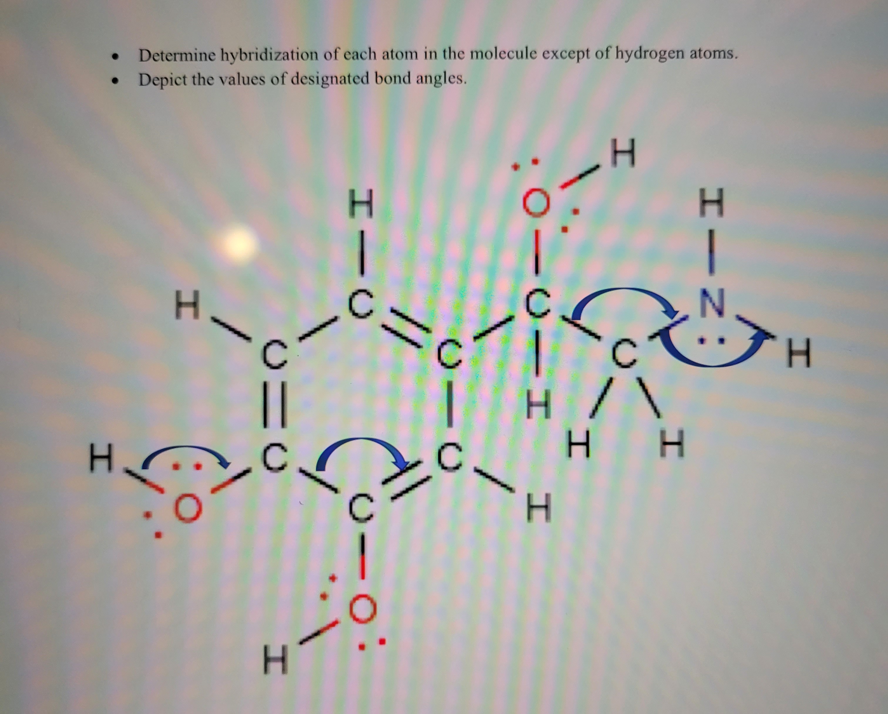 Solved Determine Hybridization Of Each Atom In The
