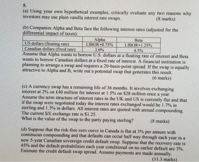 Solved 5. (a) Using your own hypothetical examples, | Chegg.com