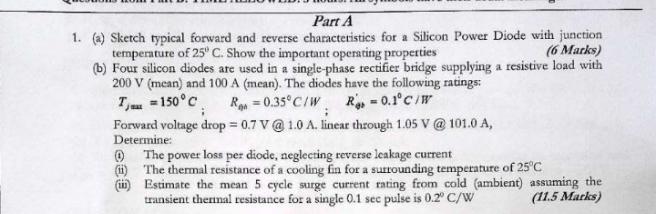 Solved Part A (a) Sketch typical forward and reverse | Chegg.com