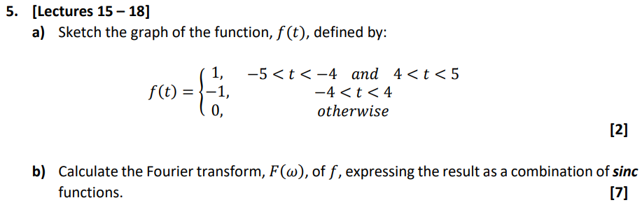 Solved [Lectures 15 - 18] a) Sketch the graph of the | Chegg.com