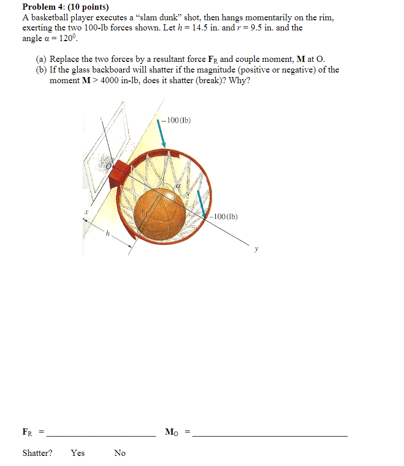 Solved Problem 4: (10 points) A basketball player executes a | Chegg.com