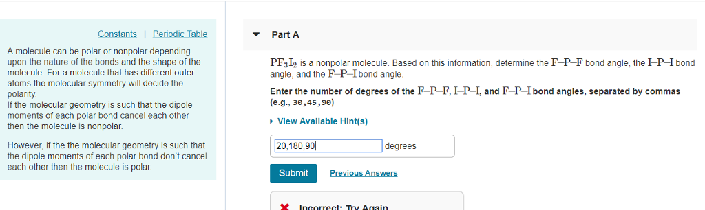 Solved Constants Periodic Table Part A A molecule can be | Chegg.com