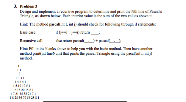 Solved In Java Problem 3 Design and implement a recursive | Chegg.com