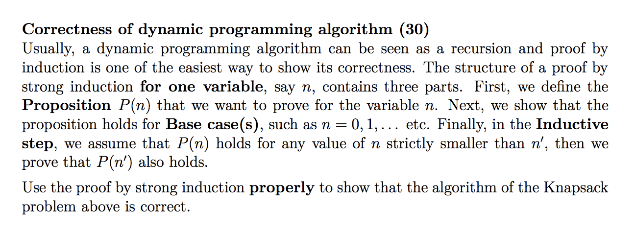 Solved We have seen in class the Knapsack problem and a | Chegg.com