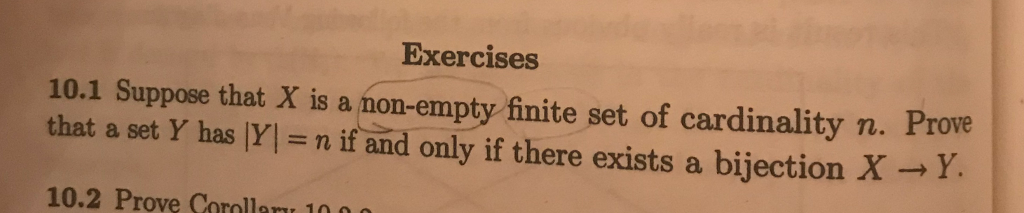 Solved Exercises 10.1 Suppose that X is a non-empty finite | Chegg.com