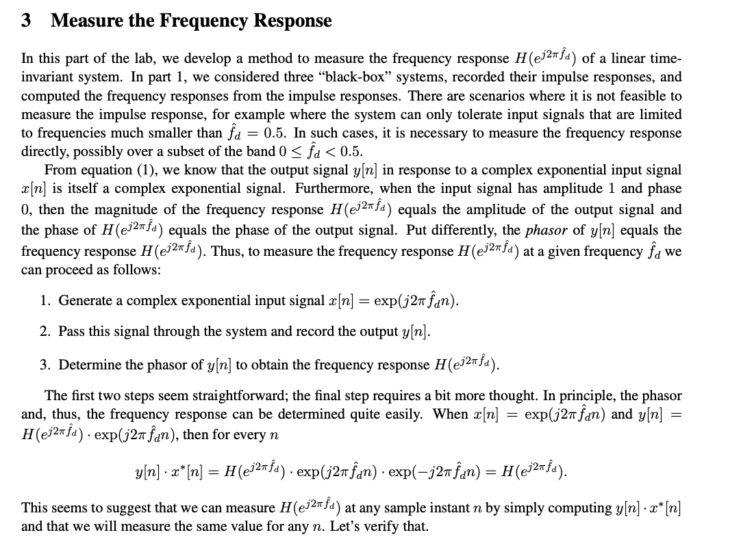 3 Measure the Frequency Response In this part of the | Chegg.com