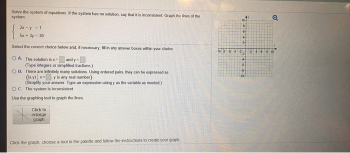 Solved Solve the system of equations. if the system has no | Chegg.com