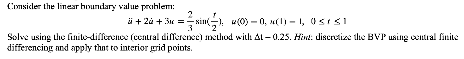 Solved Consider the linear boundary value | Chegg.com