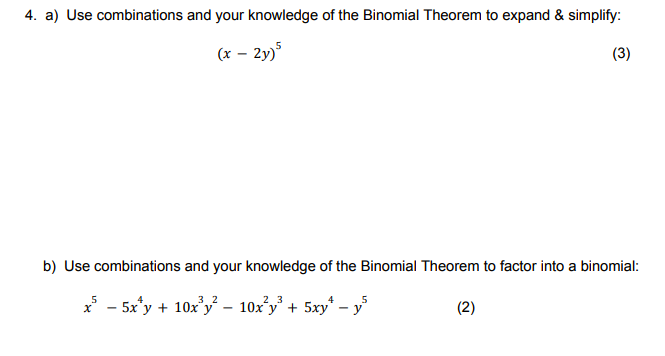 Solved a) ﻿Use combinations and your knowledge of the | Chegg.com
