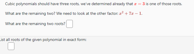 Solved Cubic polynomials should have three roots, we've | Chegg.com