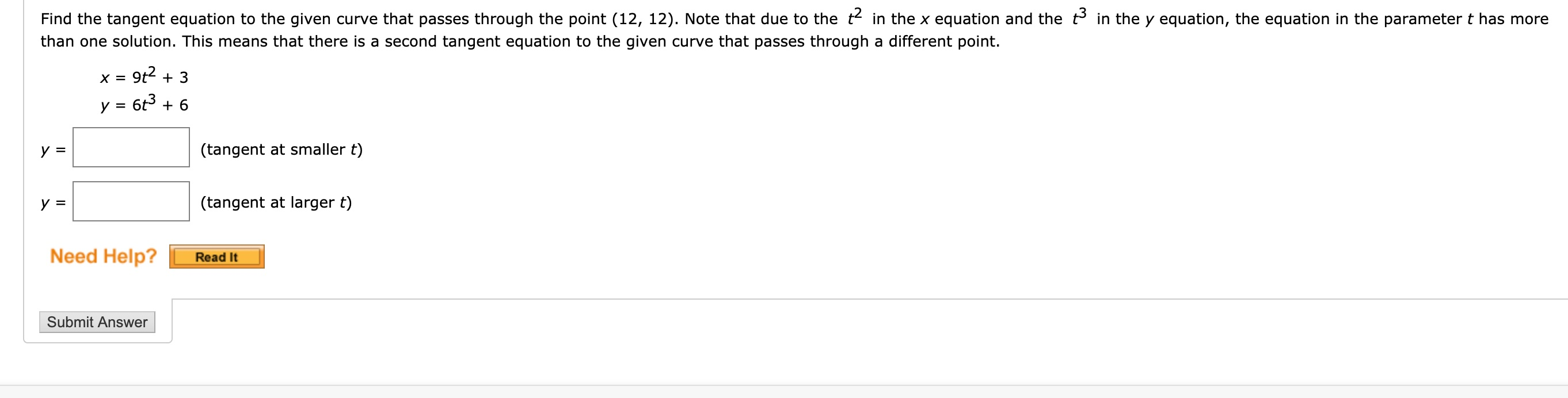 Solved Find the tangent equation to the given curve that | Chegg.com