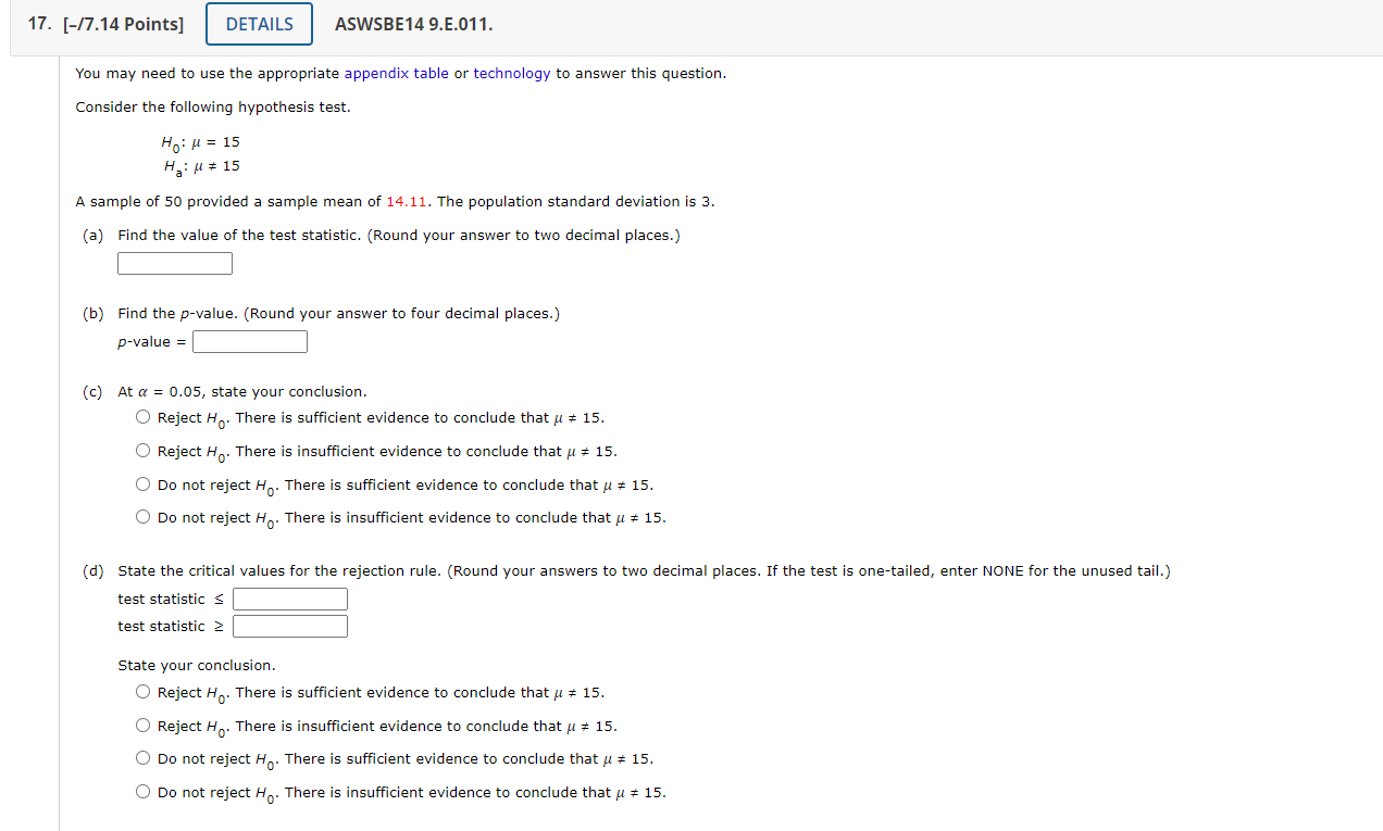 Solved You may need to use the appropriate appendix table or | Chegg.com