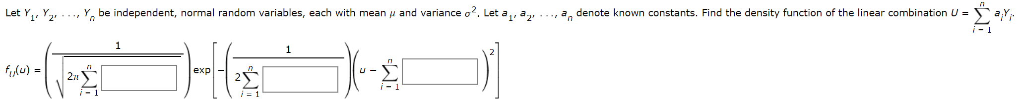 Solved Let Y1, Y2, , Yn be independent, normal random | Chegg.com