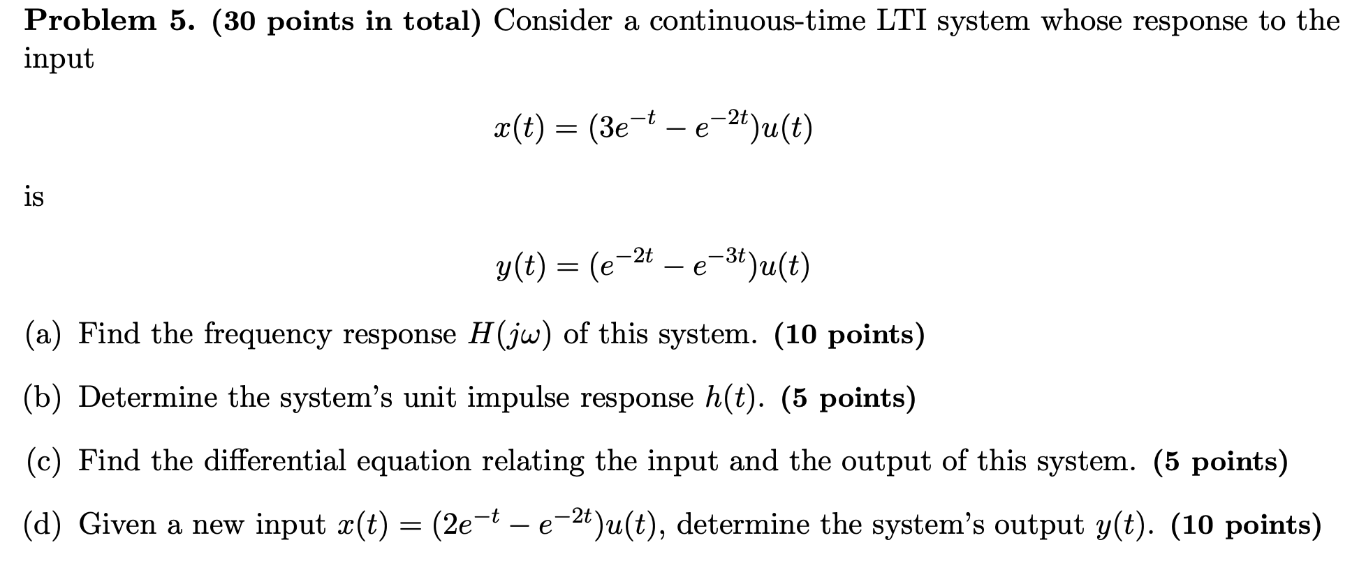 Solved Problem 5. (30 points in total) Consider a | Chegg.com