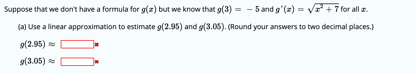 Solved Suppose that we don't have a formula for g(2) but we | Chegg.com