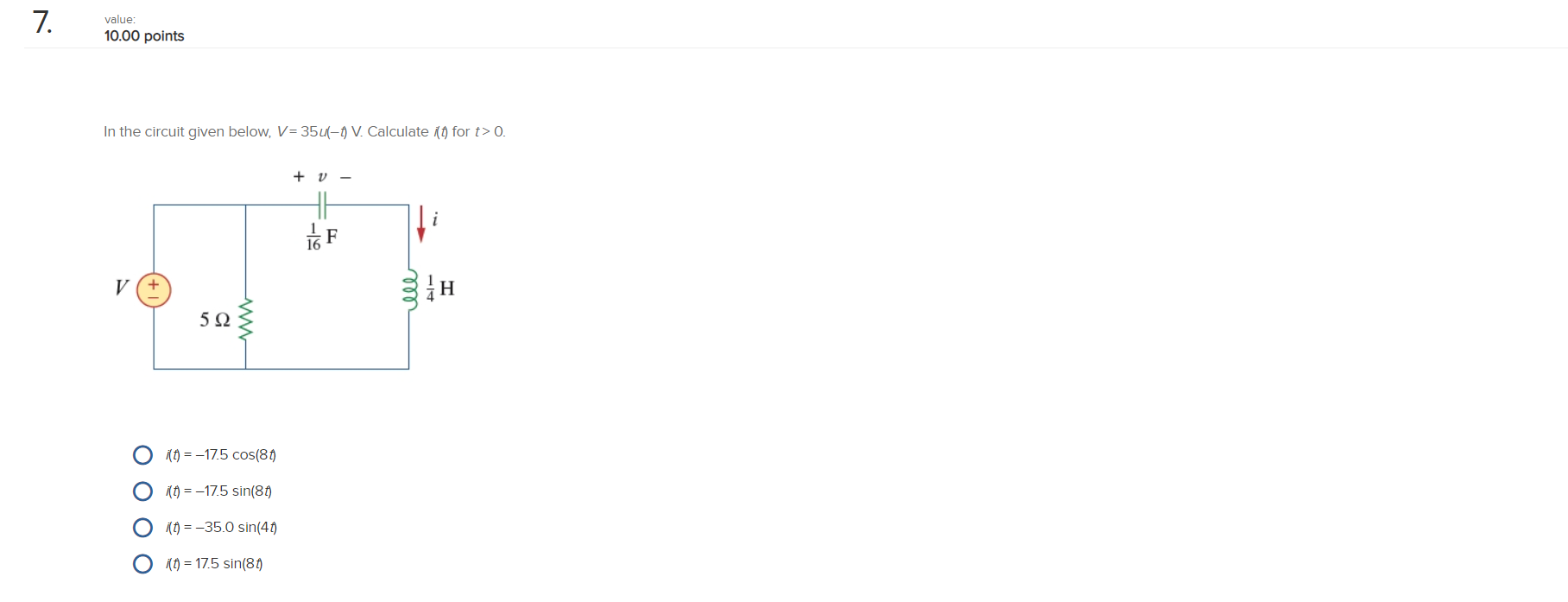 Solved 7. value 10.00 points In the circuit given below, | Chegg.com