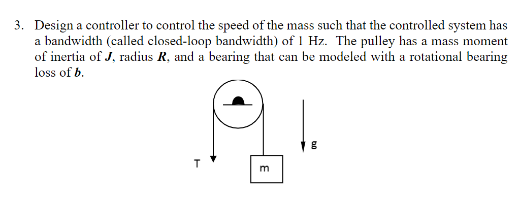 Solved 3. Design a controller to control the speed of the | Chegg.com
