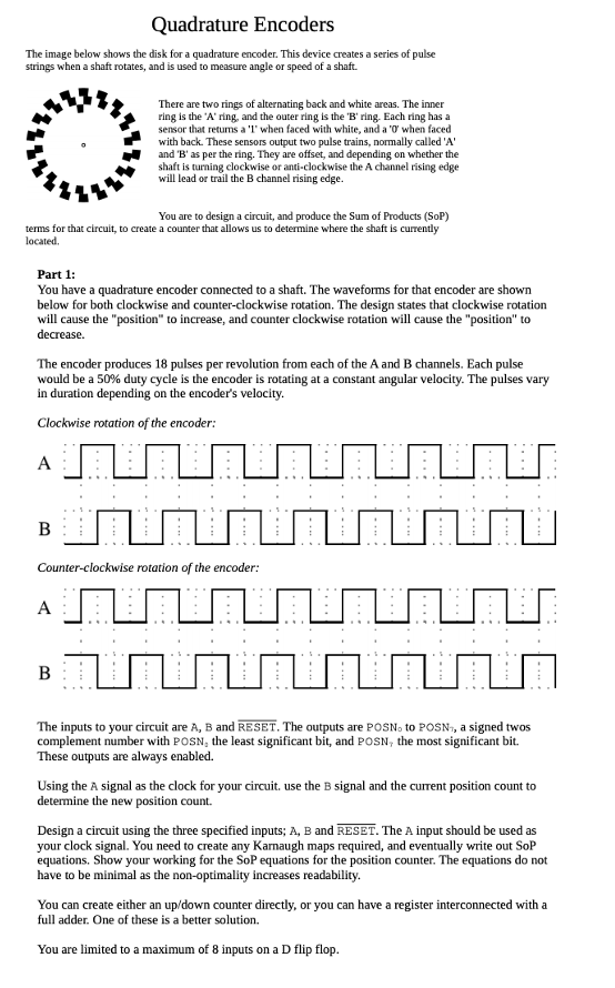Quadrature Encoders The image below shows the disk | Chegg.com