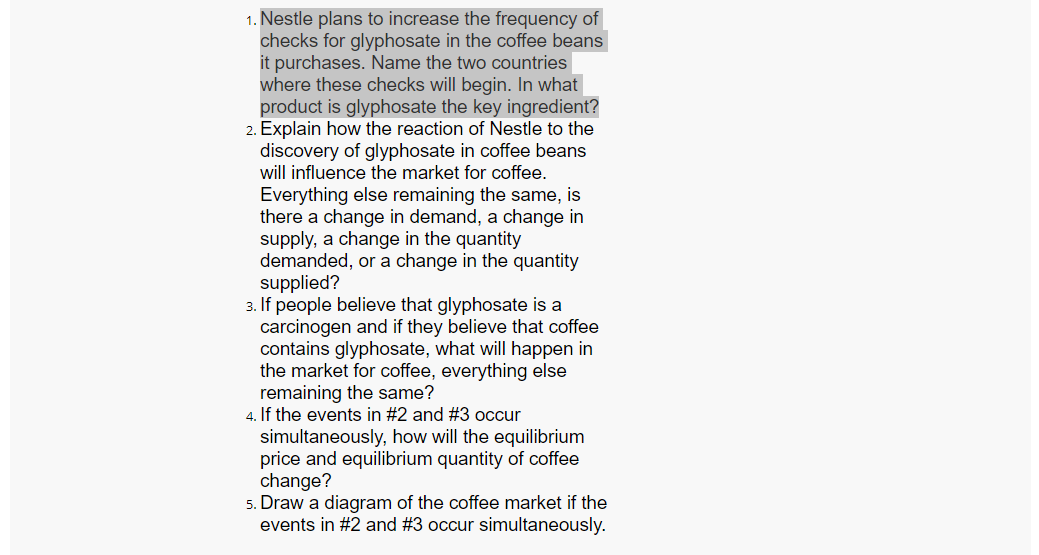 Solved 1. Nestle plans to increase the frequency of checks | Chegg.com