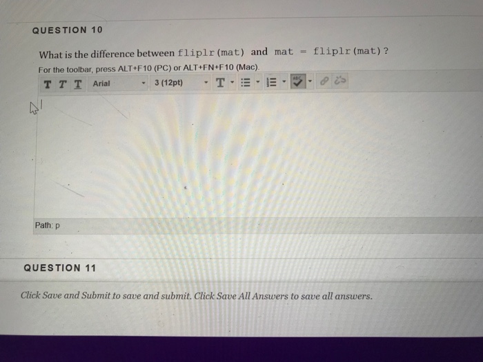 Solved QUESTION 10 What is the difference between fliplr | Chegg.com