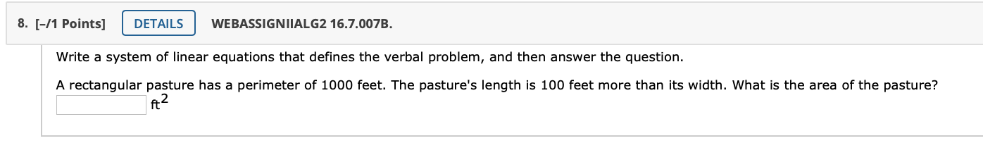 Solved 8. [-/1 Points] DETAILS WEBASSIGNIIALG2 16.7.007B. | Chegg.com