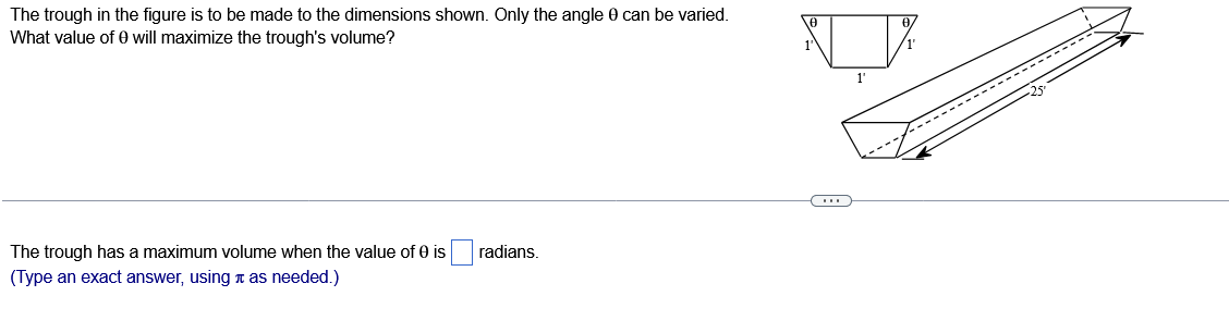Solved The trough in the figure is to be made to the | Chegg.com