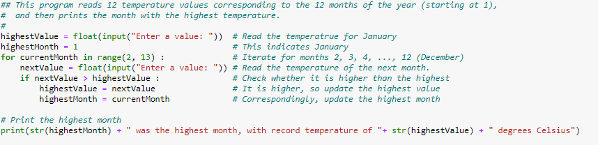 Solved Problem Statement: Read twelve temperature values | Chegg.com